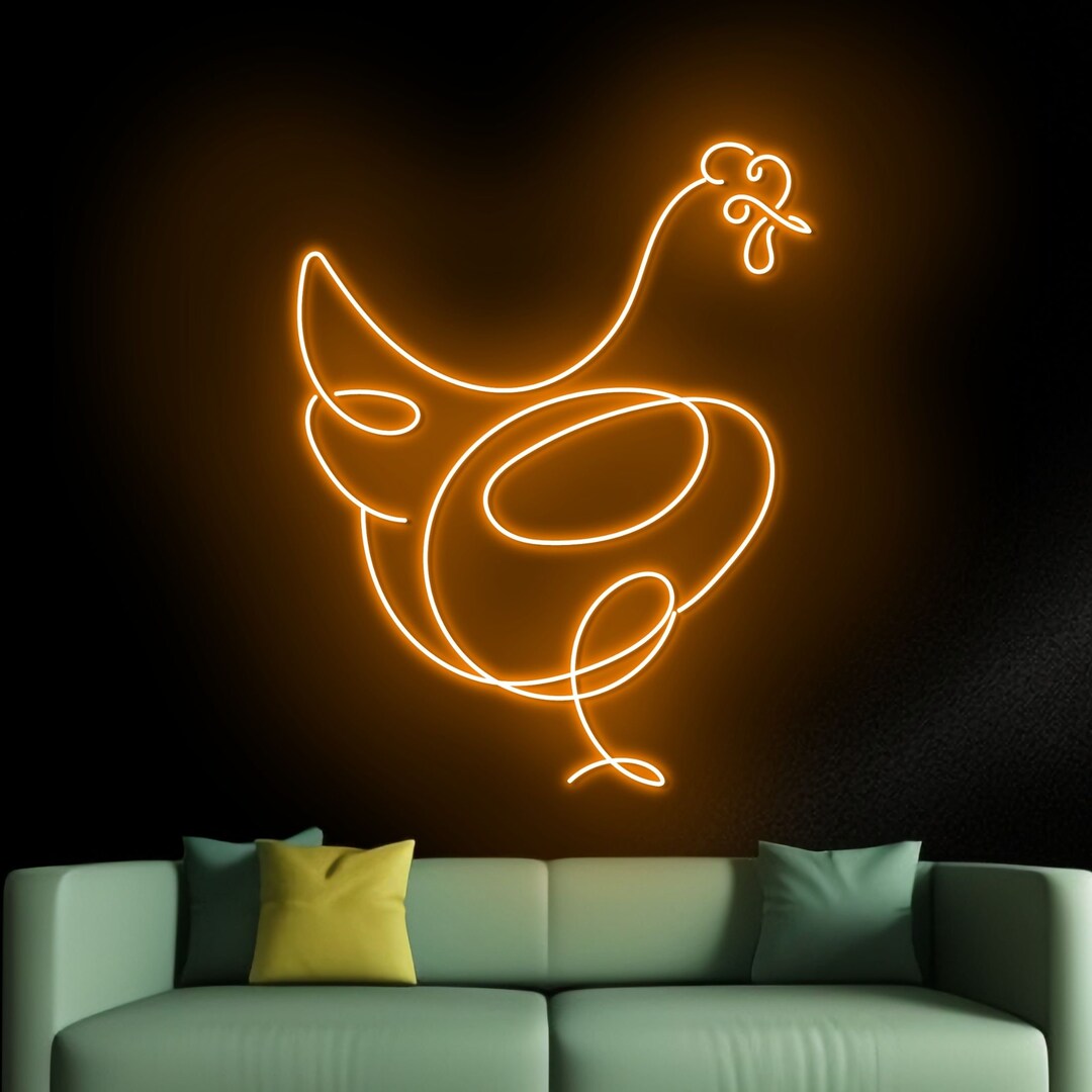 Chicken Neon Wall Sign, Rooster Led Wall Sign, Animal Neon Wall Light ...