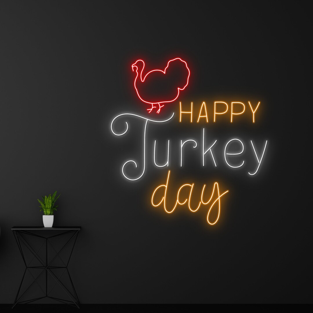 Custom Happy Turkey Day Neon Sign Thanksgiving Turkey LED - Etsy