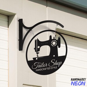 Personalized Tailor Shop Hanging Sign, Sewing Machine Outdoor Hanging ...