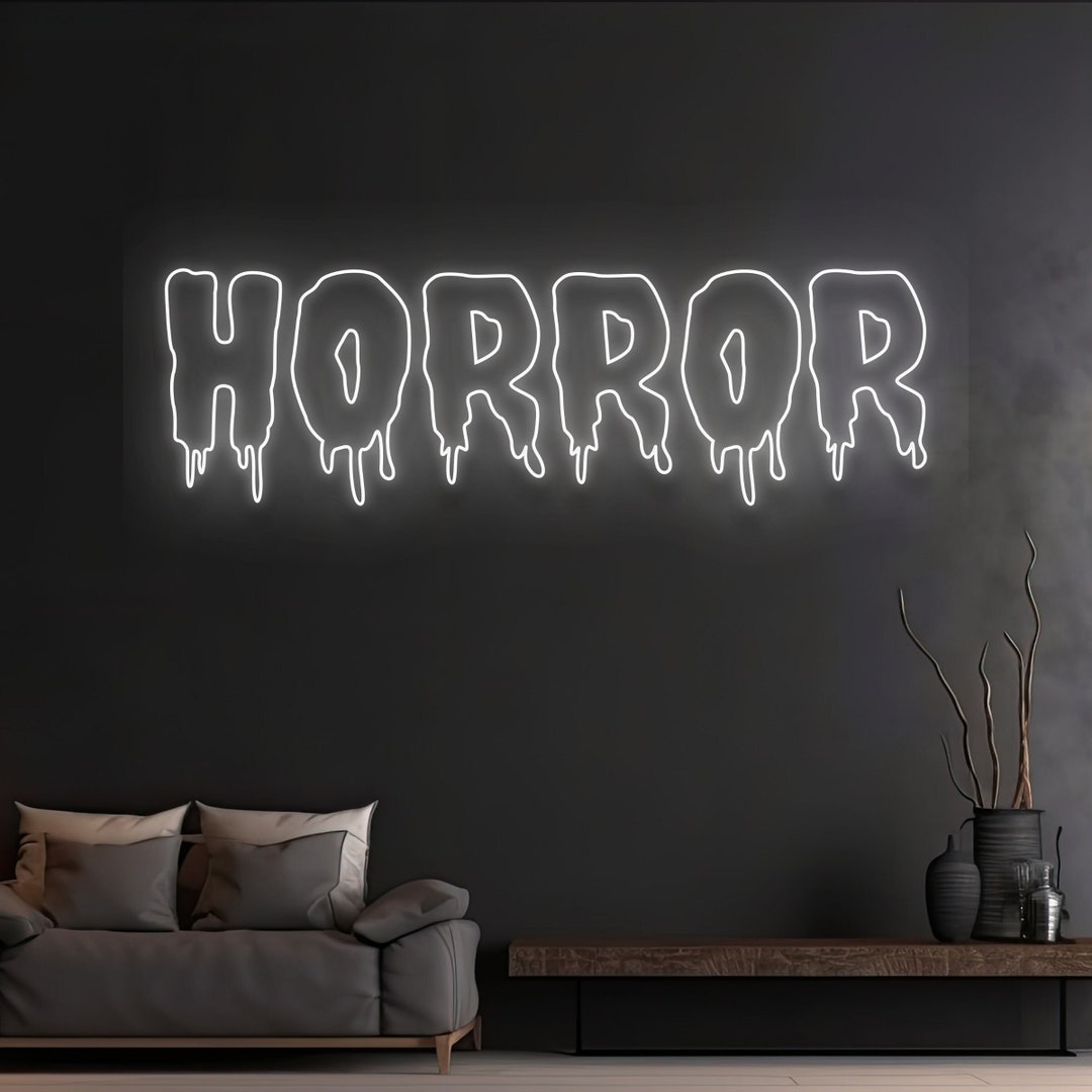 Custom Horror Halloween Neon Sign, Custom Name LED Light, Spooky ...