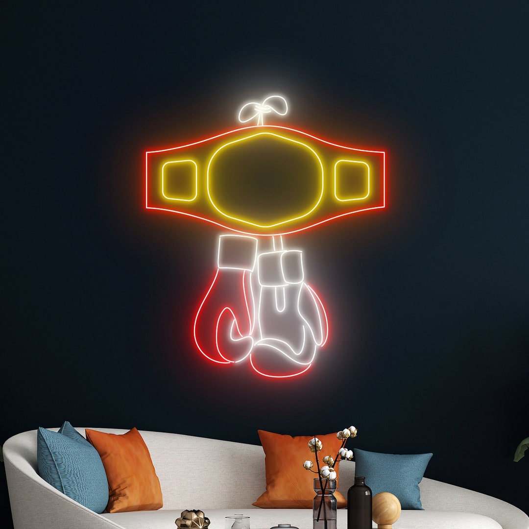 Wrestling Belt Neon Sign, Wrestling Gloves Led Sign, Wrestling Led ...