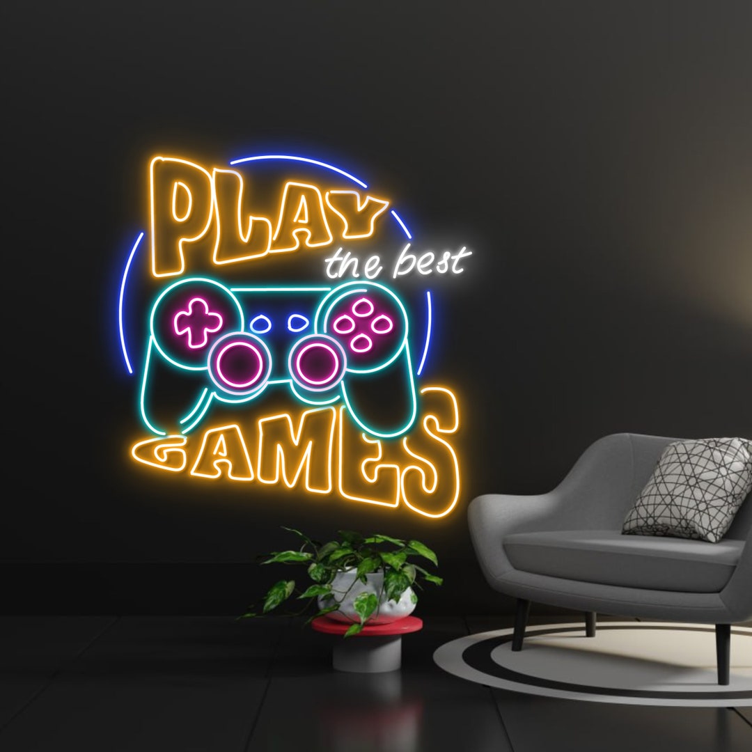 Play the Best Games Led Sign, Play the Best Games Neon Sign, Wall Decor ...
