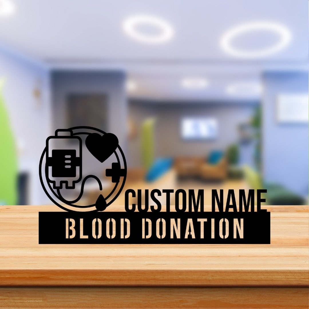 Custom Blood Donation Desk Name Plate, Blood Donation Metal Nameplate ...