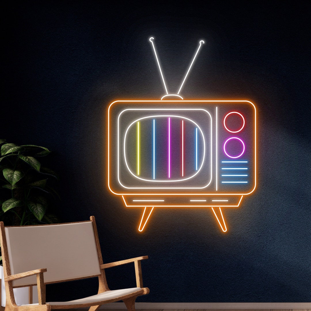 Retro TV Neon Sign, Retro Television Device Led Sign, Old TV Led Light ...
