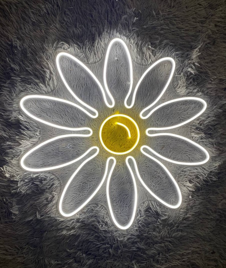 Daisy Flower Neon Sign Daisy Bedroom Light Sign Custom - Etsy