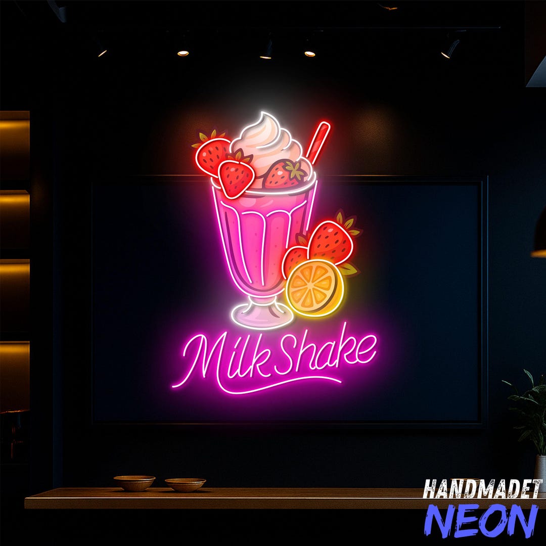 Milkshake Neon Sign, Milkshake Led Light, Custom Neon Sign, Kitchen ...