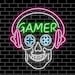 Gamer Skull Led Neon Sign, Skull Neon Sign, Skull Art Sign, Game Room ...
