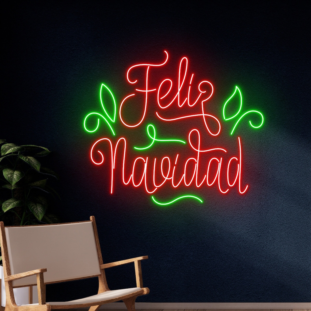 Feliz Navidad Neon Sign, Merry Christmas Led Sign, Christmas Neon Light ...