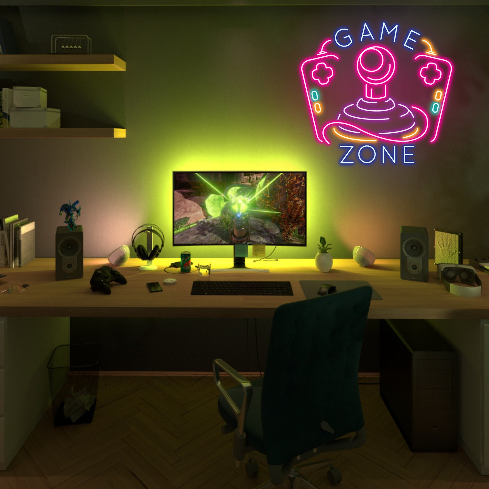 Controller Neon Sign Game Zone Led Sign Game Led Sign - Etsy