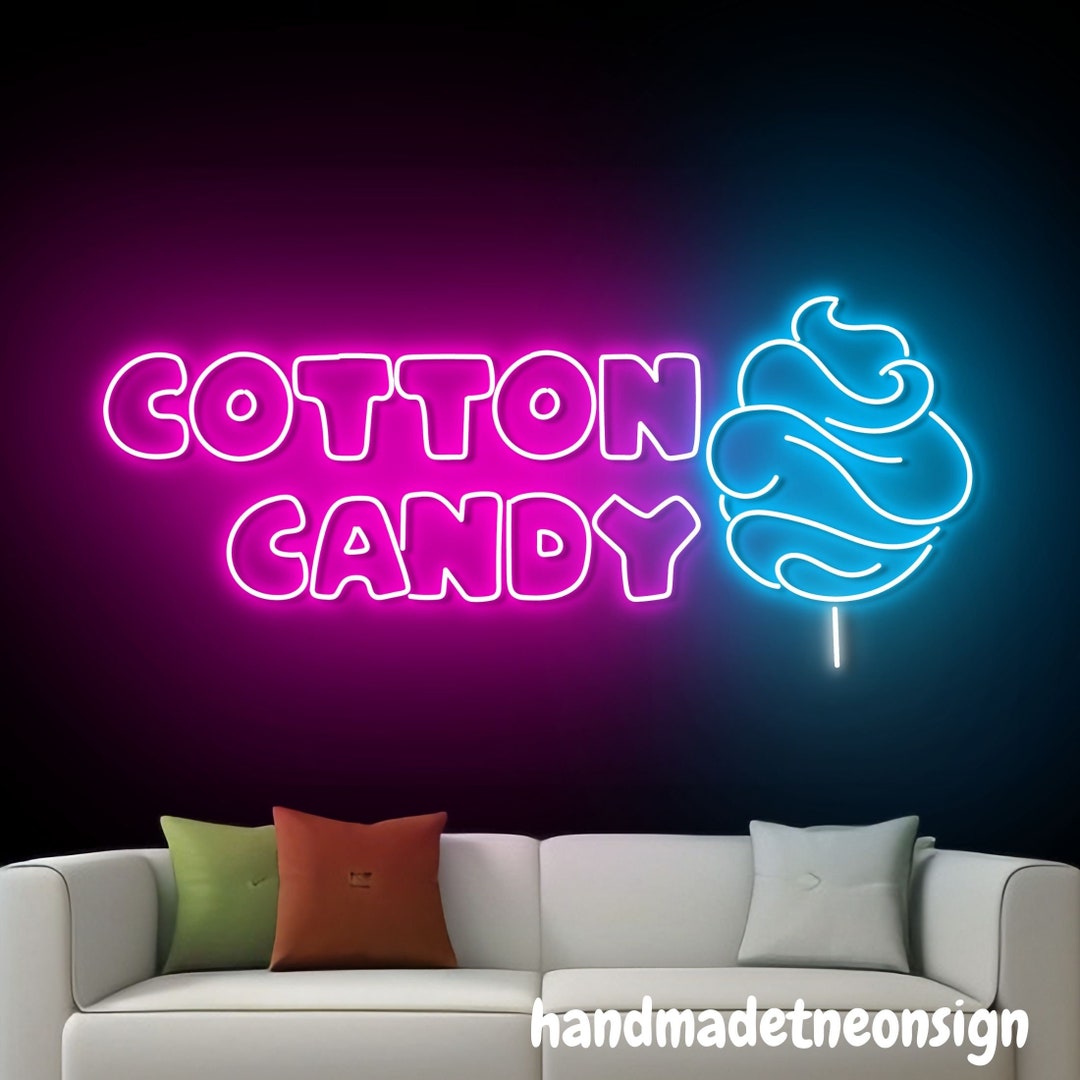 Cotton Candy Neon Sign, Cotton Candy Led Sign, Candy Neon Light, Candy ...