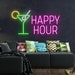 Happy Hour Neon Sign,summer Bar Sign,custom Neon Sign,party Neon Decor ...