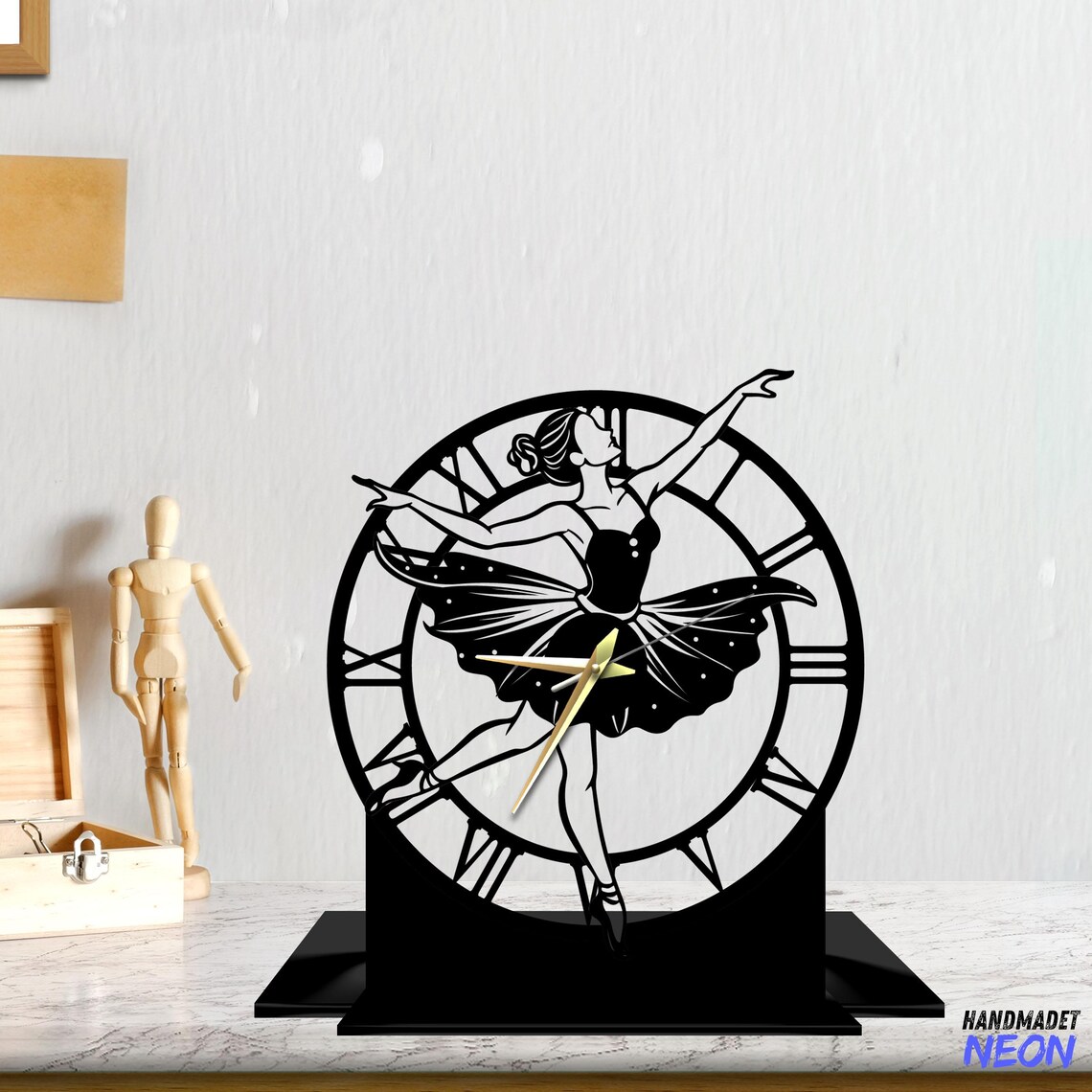 Custom Ballerina Tabletop Metal Clock, Ballet Dancer Gift Office ...