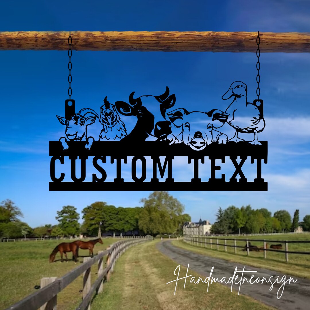 Custom Outdoor Farm Metal Wall Art Hanging - Personalized Outdoor ...