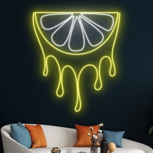 Dripping Lemon Neon Sign, Lime LED Sign, Lemon Fruit Neon Light ...