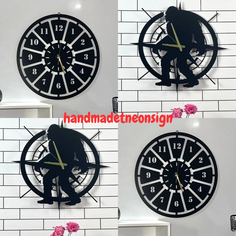 Cute Cat Wall Clock Unique, Funny Cat Round Wall Clock, Cat Lover ...