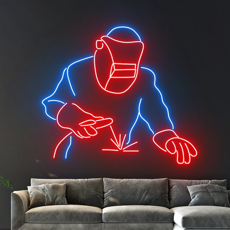 Custom Welding Neon Sign LED Light, Personalized Welder Sign Home Decor ...