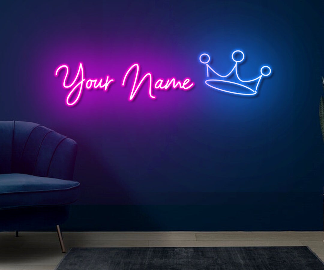 Custom Name Neon Sign With Icon Decor Indoor, Gift for Kids, Room Decor ...