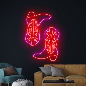 Cowboy Boots Led Sign, Cowboy Neon Light, Cowgirl Disco Neon Sign ...