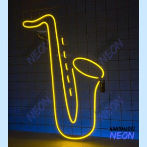 Saxophone Led Sign, Saxophone Neon Sign, Wall Decor, Instrument Neon ...