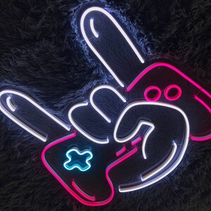 Game Controller Neon Sign, Game Zone Led Sign, Game Led Sign, Custom ...
