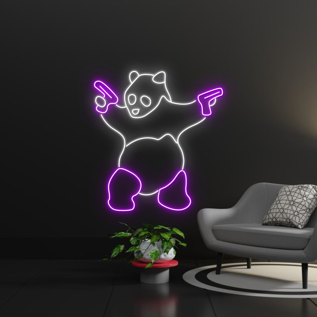 Panda Led Sign, Panda Neon Sign, Wall Decor, Cute Panda Led Light ...