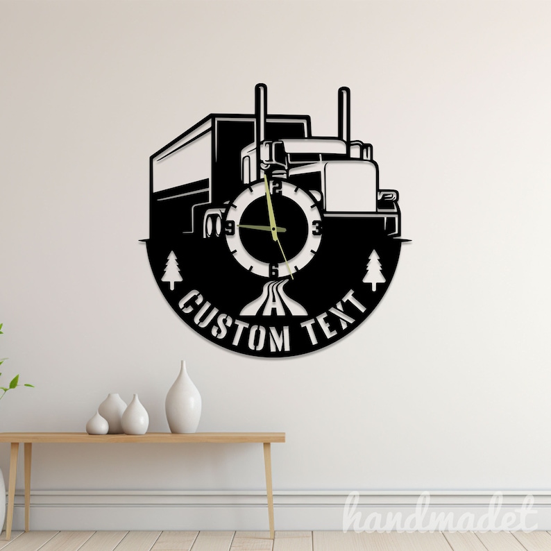 Semi Truck Wall Clock Unique, Truck Round Wall Clock, Truck Driver ...