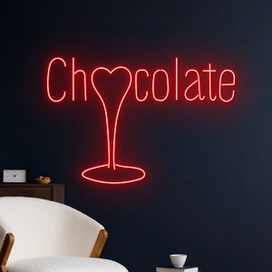 Chocolate Led Sign, Chocolate Neon Light, Chocolate Heart Neon Sign ...