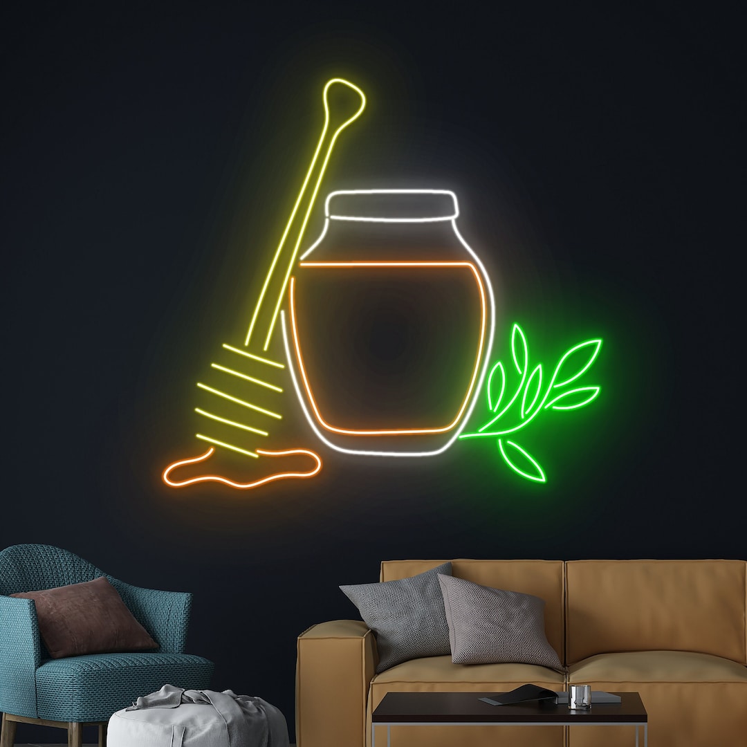 Honey Neon Sign, Honey Led Sign, Honey Led Light, Bee Neon Light ...