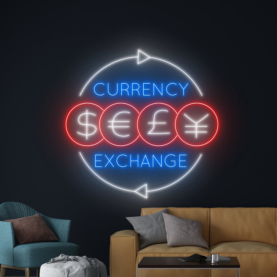Currency Exchange Neon Light, Currency Neon Sign, Currency Exchange Led ...