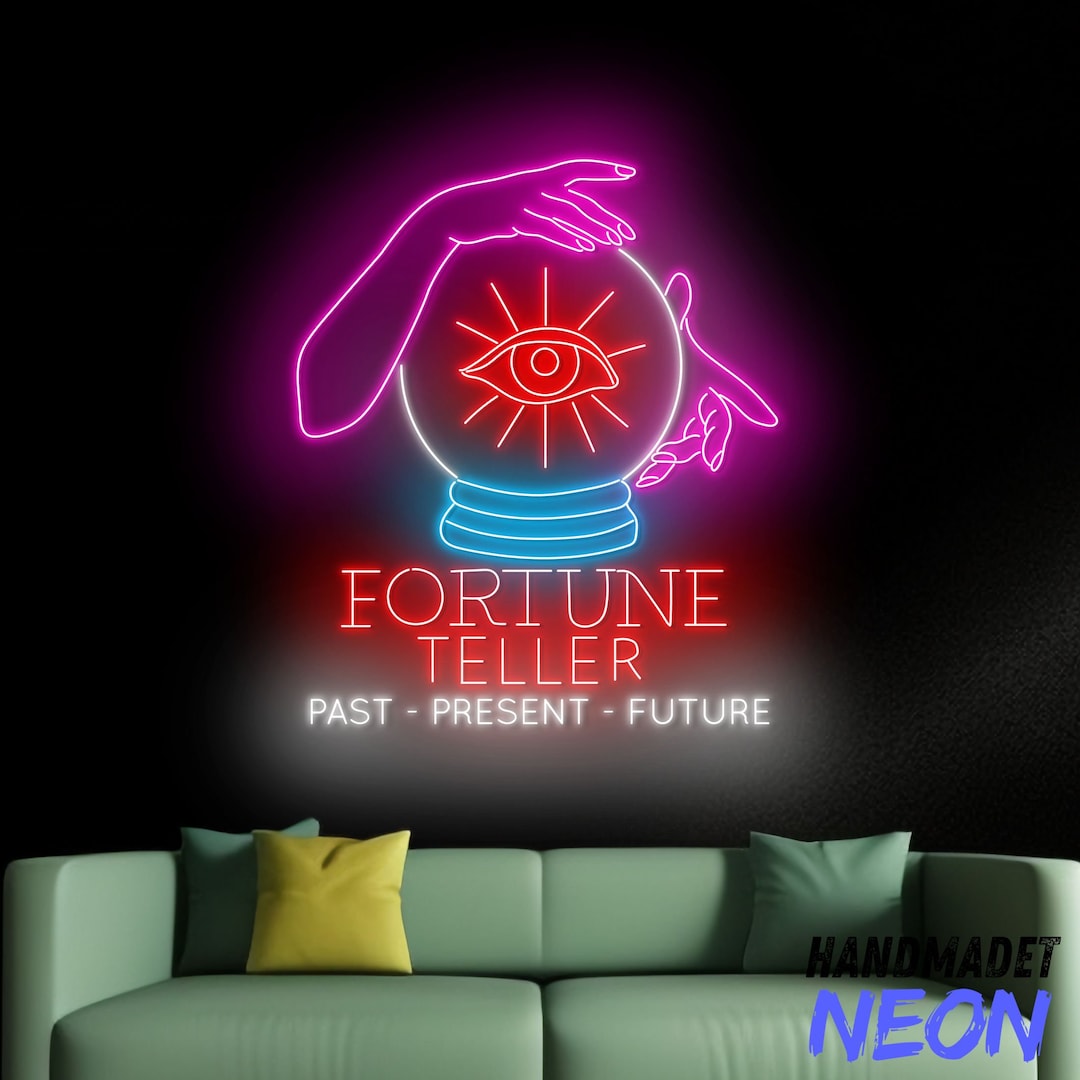 Fortune Teller Neon Sign, Palm Reader Led Sign, Psychic Neon Light ...