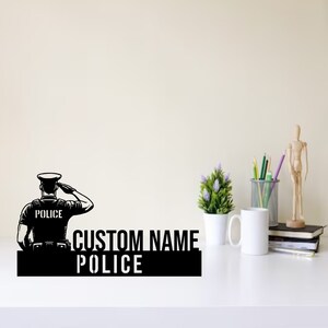 Custom Police Metal Desk Name Plate, Policeman Metal Job Name Plate ...