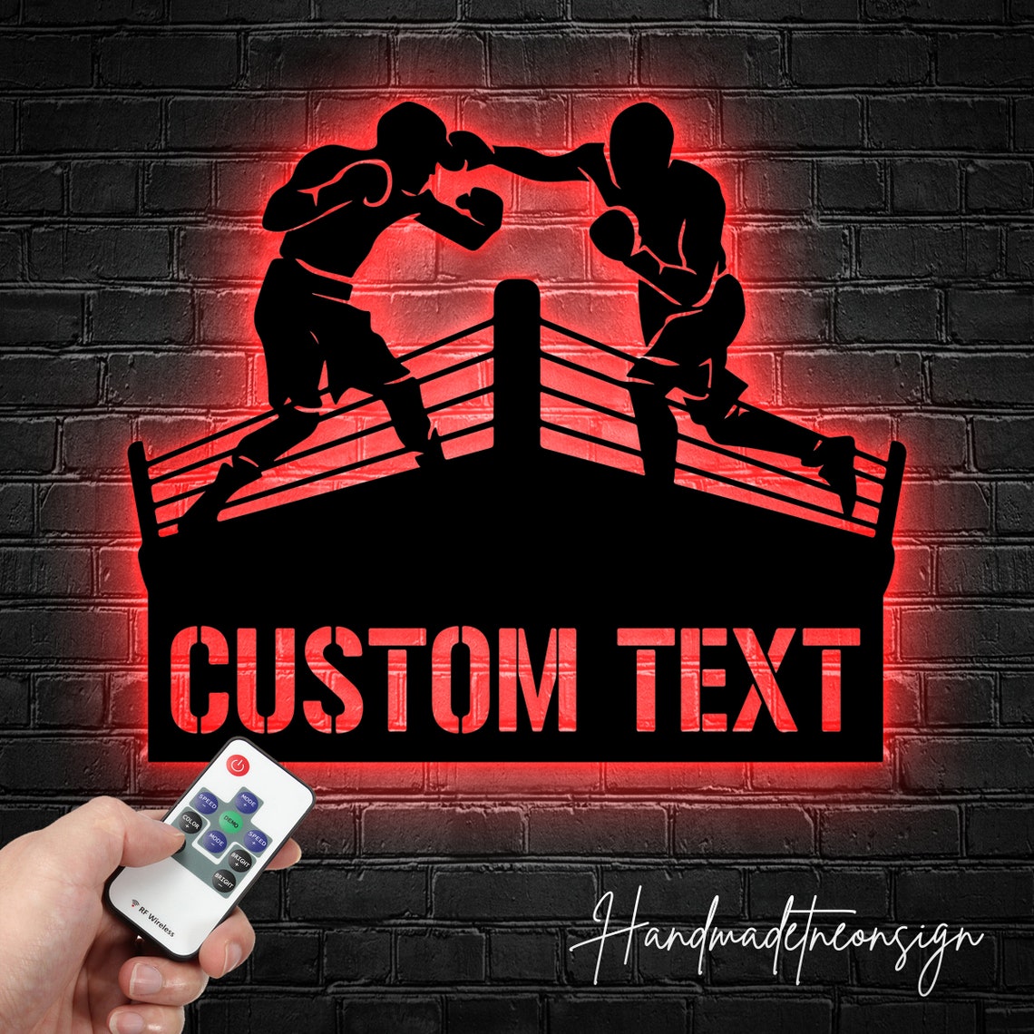 Personalized Boxing Metal Wall Art LED Light - Custom Boxer Sign Home ...