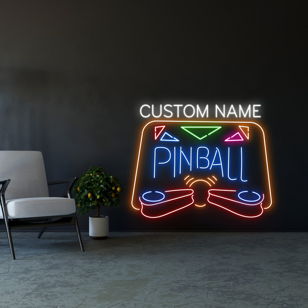 Pinball Led Sign, Pinball Led Lights, Game Room Neon Sign, Custom Neon ...