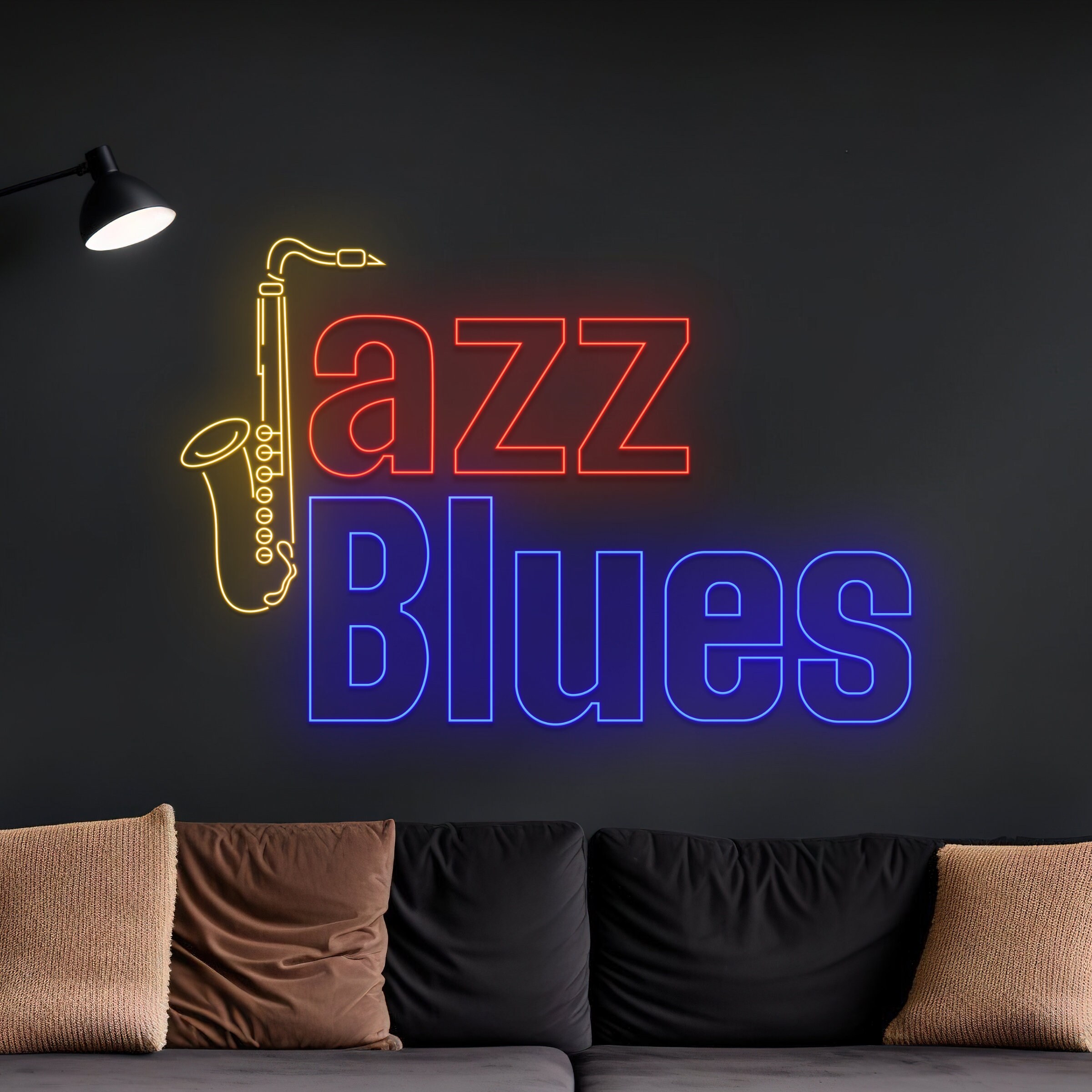Custom Jazz Blues Saxophone Led Sign, Jazz Blues Led Lights, Jazz Neon ...