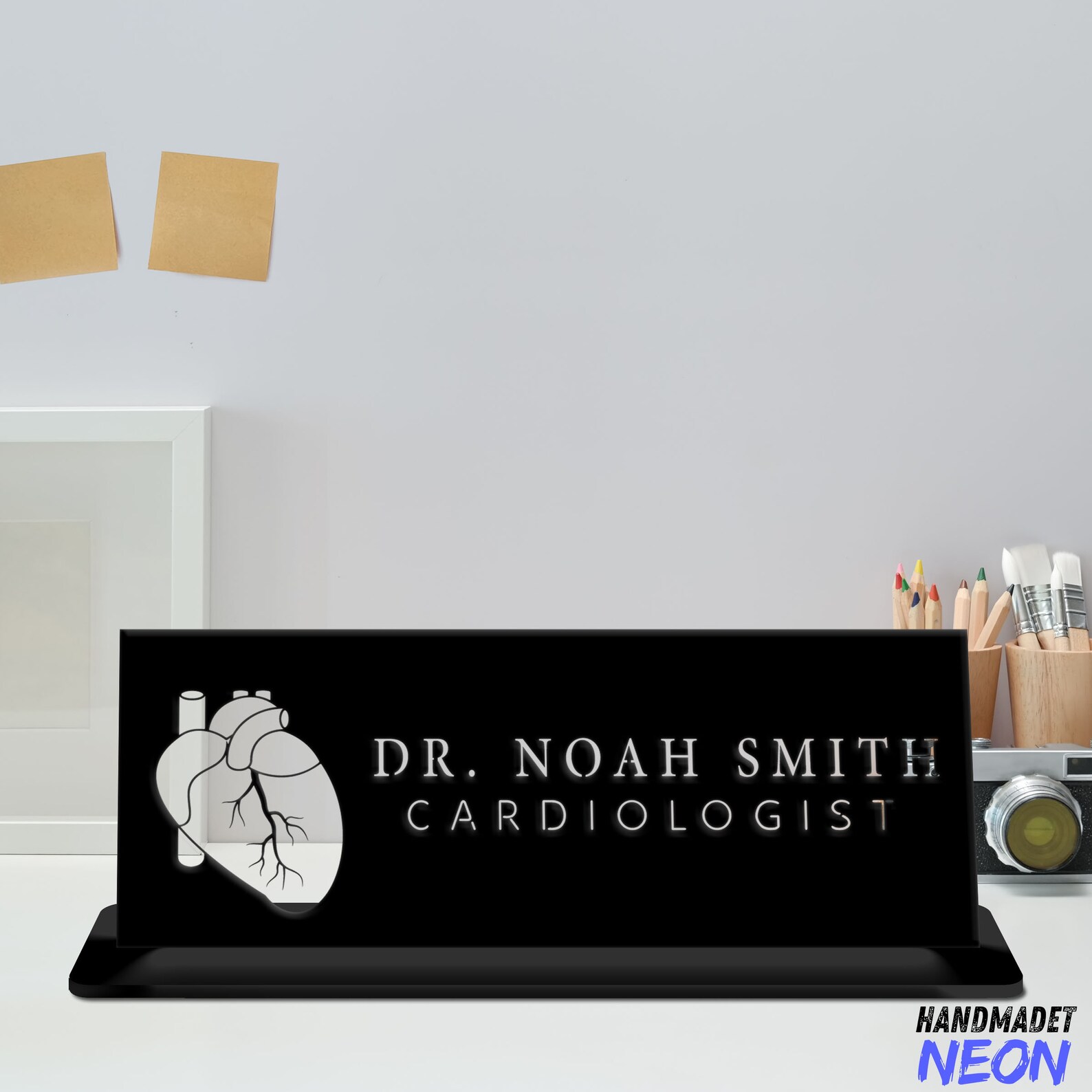 Custom Cardiologist Metal Name Plate, Doctor Name Plate Table Decor ...