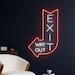 Exit Way Out Direction Arrow Left Neon Sign, Arrow Led Sign, Arrow Left ...