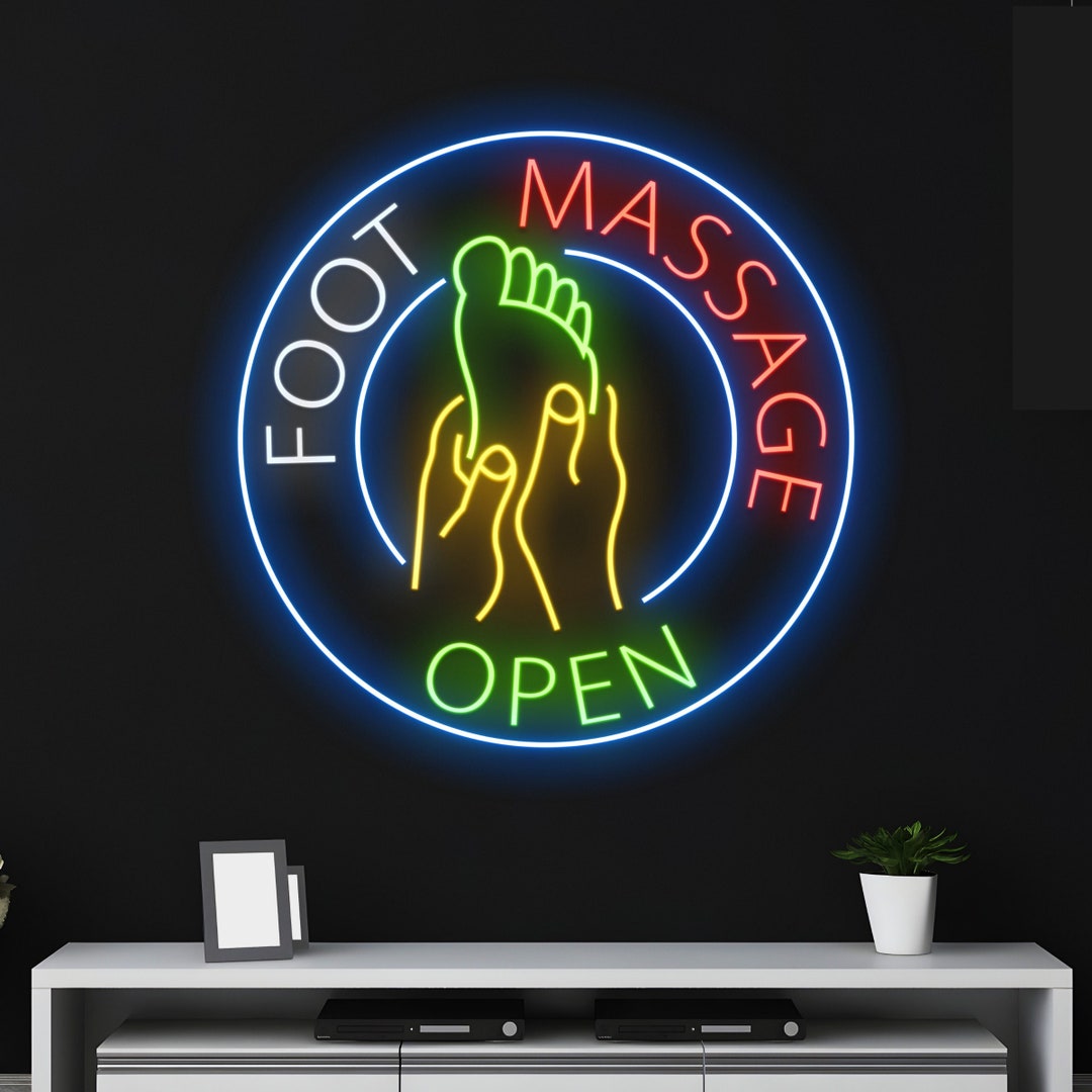 Custom Foot Massage Open Neon Sign, Massage Shop Led Sign, Spa Led ...