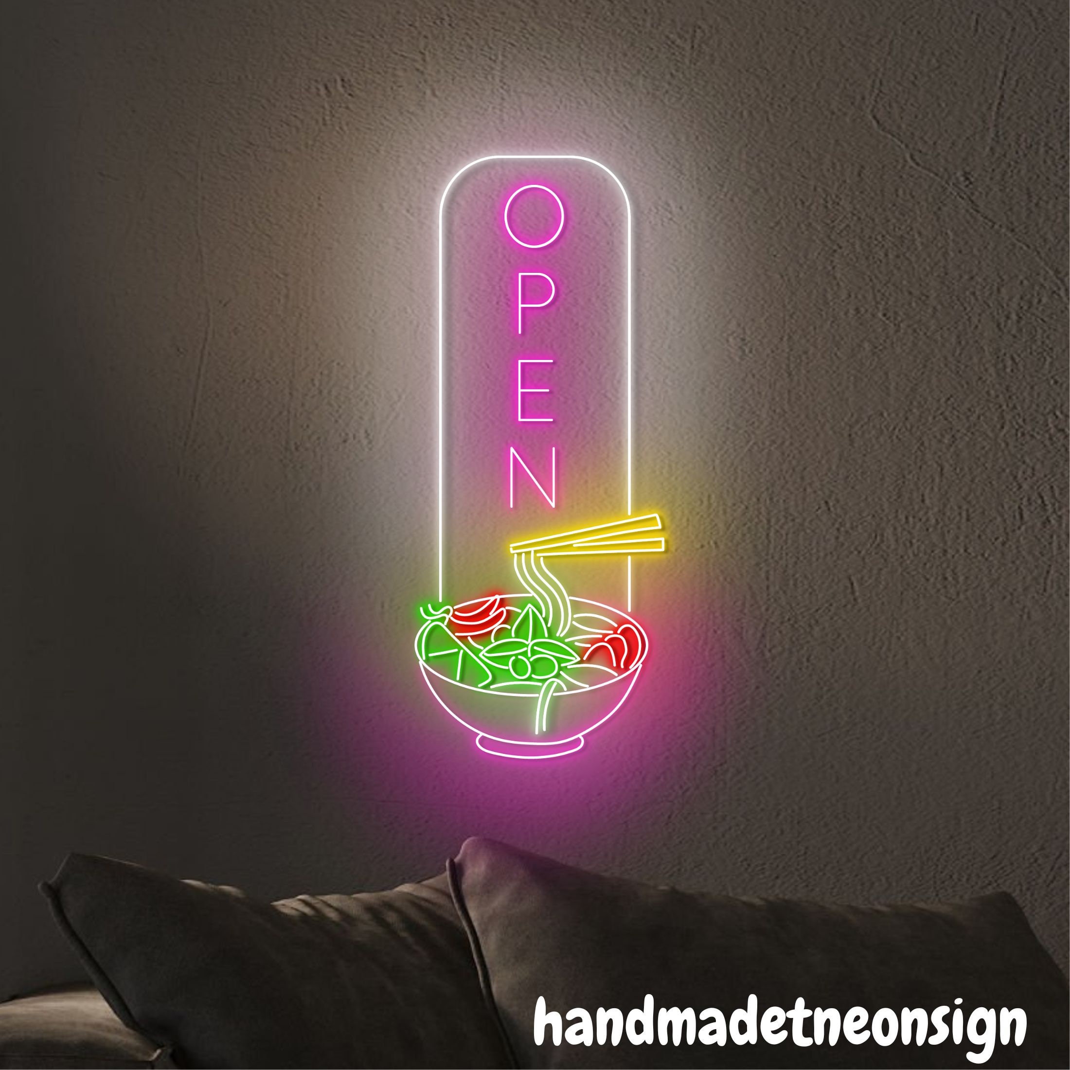Open Pho Neon Sign, Pho Open Led Light, Pho Bowl Neon Light, Vietnam ...
