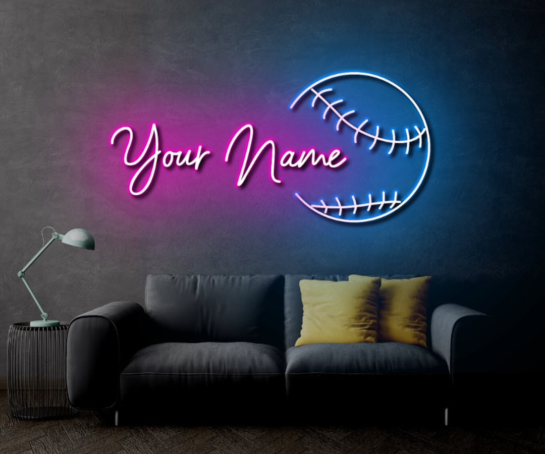 Baseball Neon Name Sign, Nursery Decor, Personalized Neon Sign ...