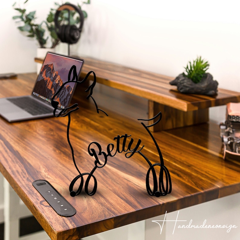 Custom English Bull Terrier Metal Desk, English Bull Terrier Dog Metal ...