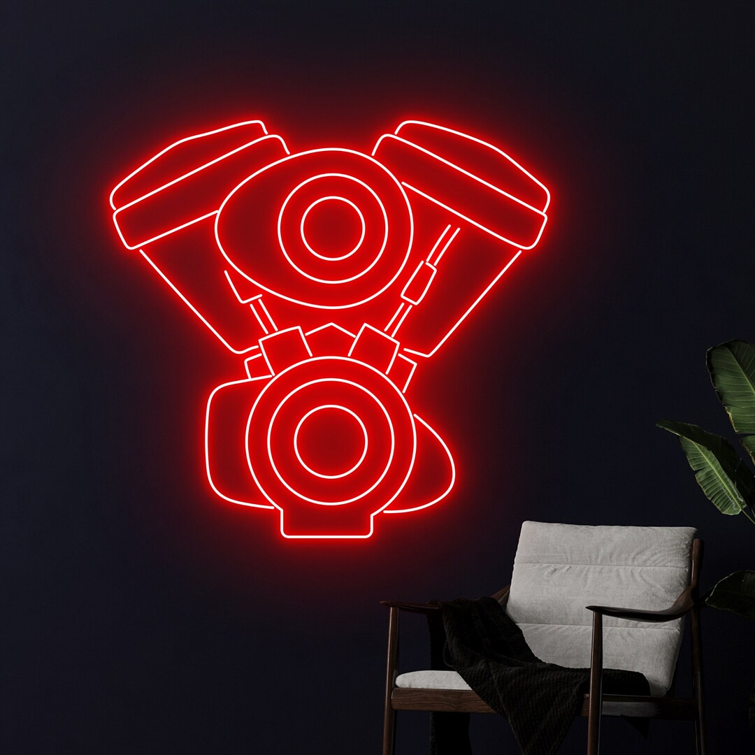 Motorcycle Engine Neon Sign, Motorcycle Engine Led Sign, Motorbike Led ...