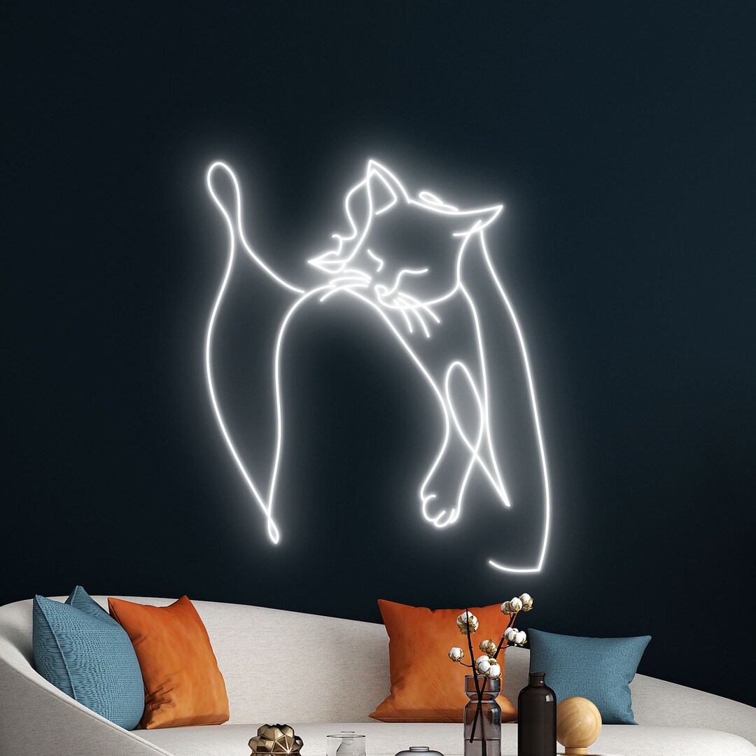 Cat Girl Led Sign, Cat Woman Led Light, Cat Lady Neon Sign, Cat Neon ...