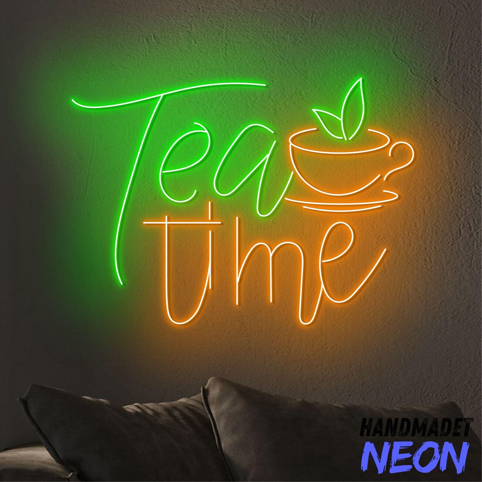 Tea Time Neon Sign, Tea Time Led Sign, Tea Cup Neon Light, Tea Store ...