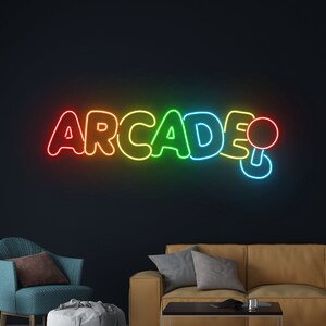 Arcade Neon Sign, Game Controller Led Sign, Game Player Led Light ...