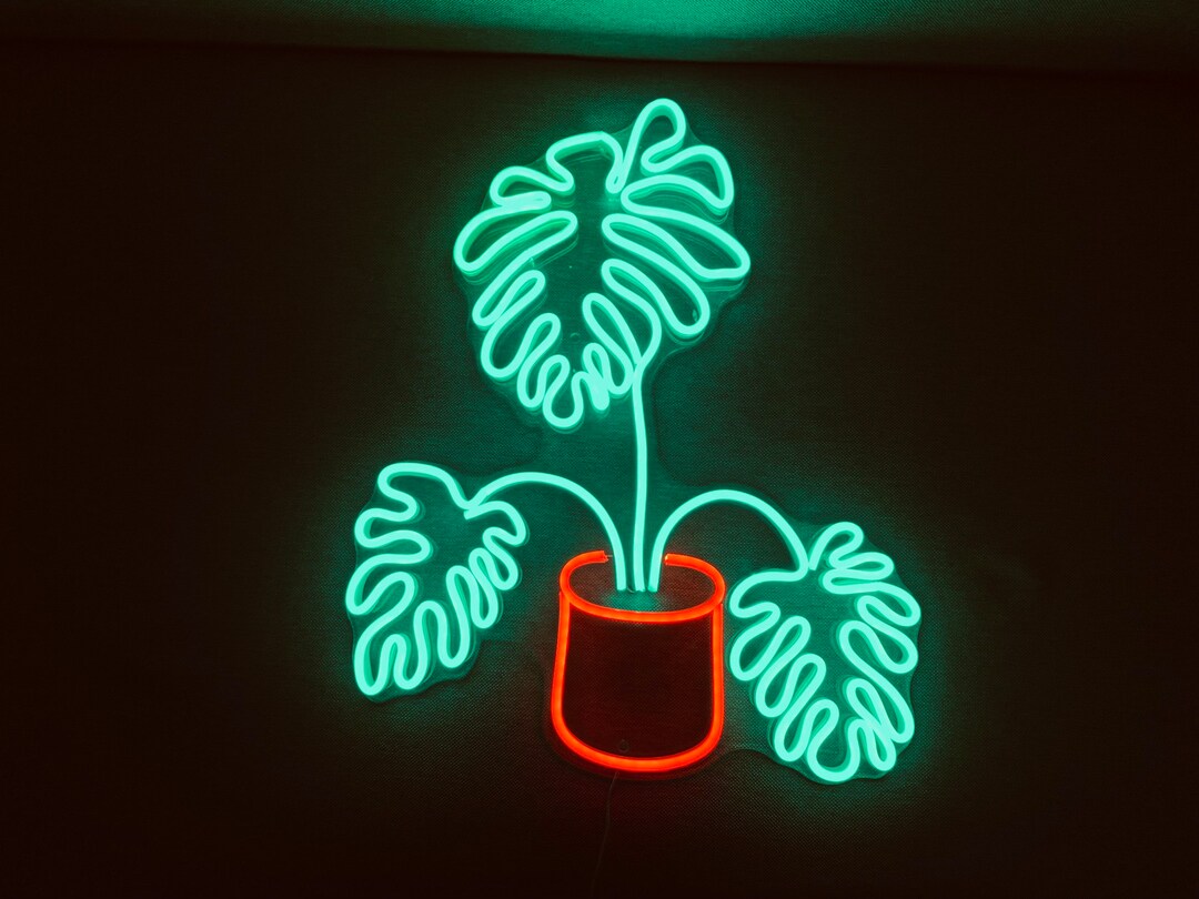 Monstera Plant Led Sign, Monstera Neon Sign, Wall Decor, Monstera Sign ...