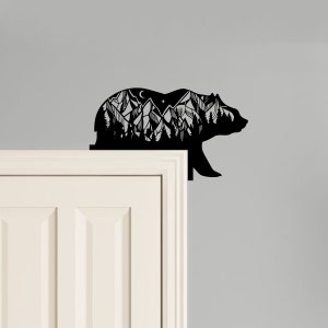Personalized Bear Door Corner Metal Wall Art, Bear Metal Sign Door ...