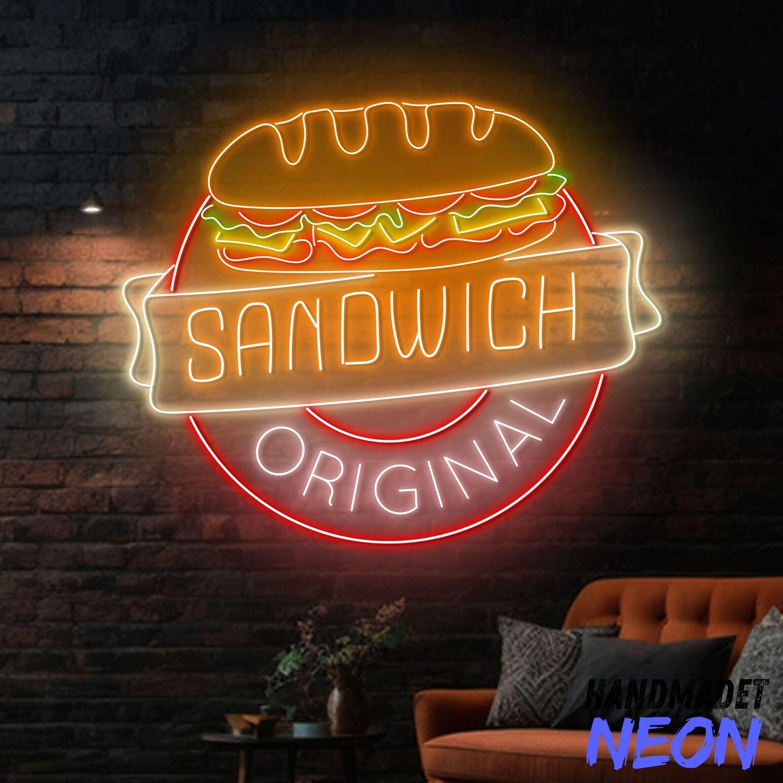 Sandwich Original Neon Sign, Sandwich Led Sign, Sandwiches Neon Light ...