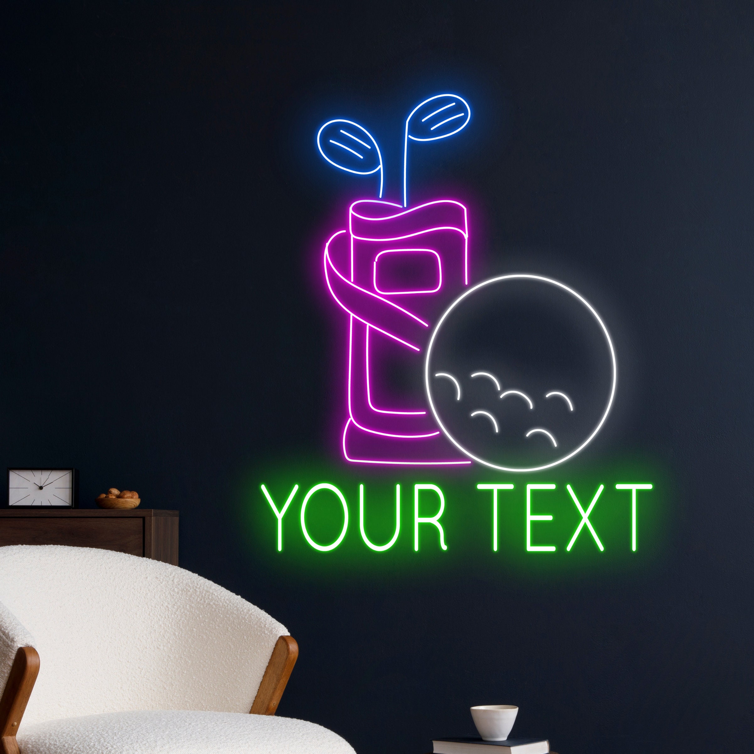 Golf Neon Sign, Golfer LED Light, Golfing LED Sign, Golf Ball Neon ...