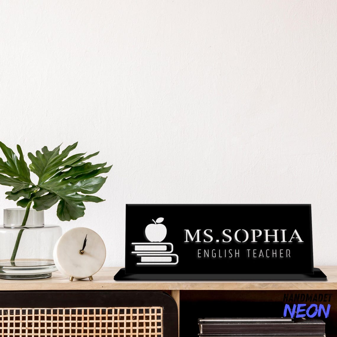 Custom English Teacher Metal Name Plate Teacher Name Plate Table Decor ...