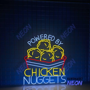 Custom Powered by Chicken Nuggets Neon Sign, Chicken Nuggets Led Sign ...
